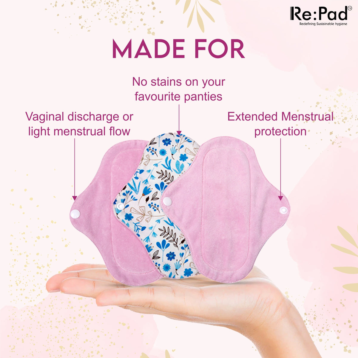 Reusable Panty Liner Pads with pack of 3 panty liners – Re:Pad
